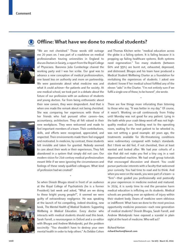 Offline What Have We Done To Medical Students - La | PDF