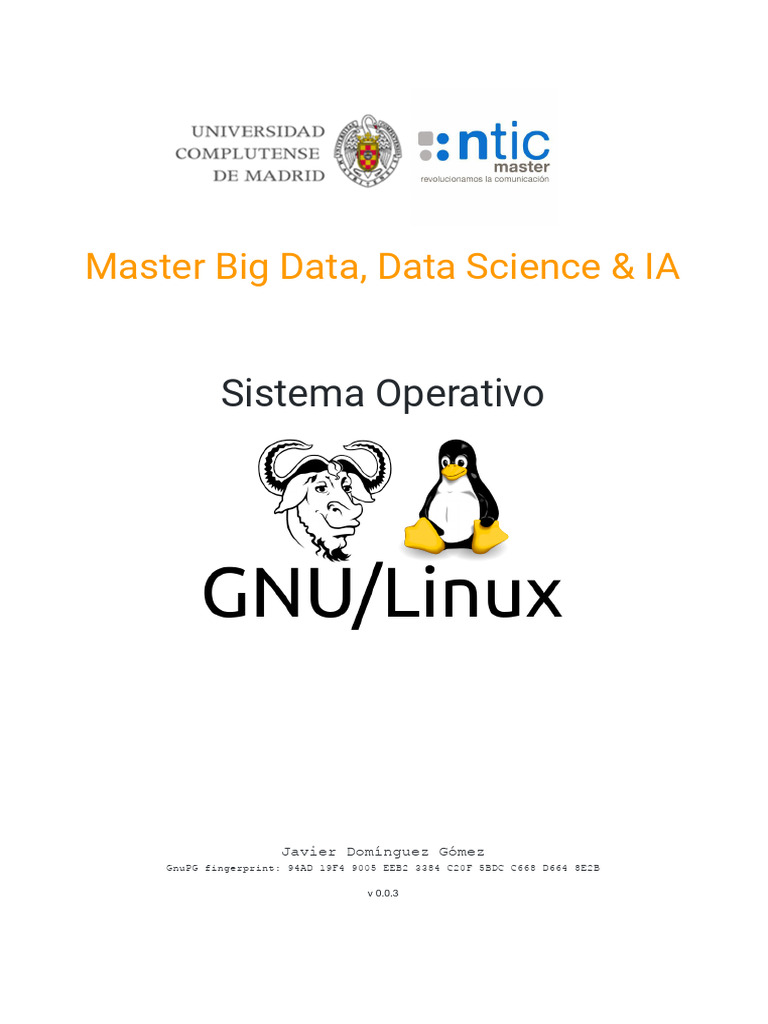 UCM-Master BigData DataScience IA GNU Linux v0.0.4 | PDF | Distribución de Linux | Ñu