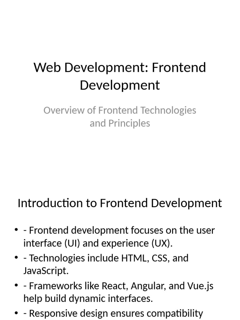 Web Development Frontend Unit 6.1 | PDF