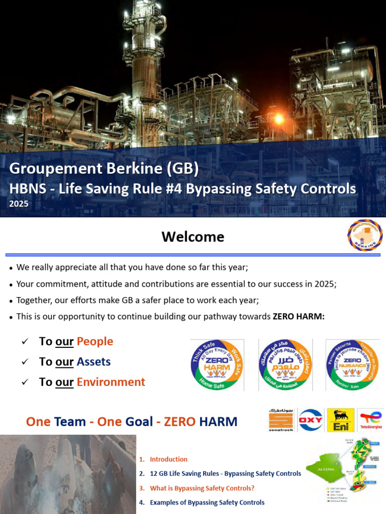GB HBNS - Life Saving Rules - Bypassing Safety Controls - Presentation (EN-FR-AR) | PDF | Risk ...
