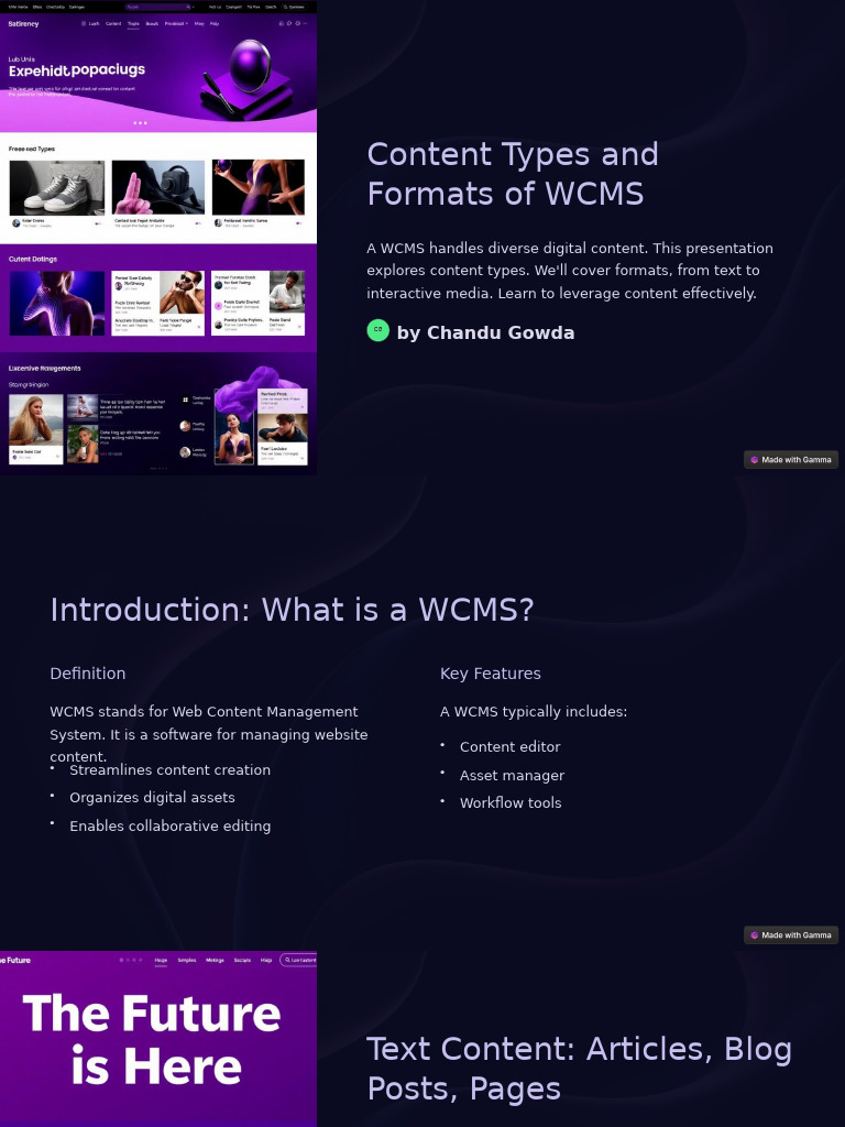 Content Types and Formats of WCMS | PDF | Websites | Infographics