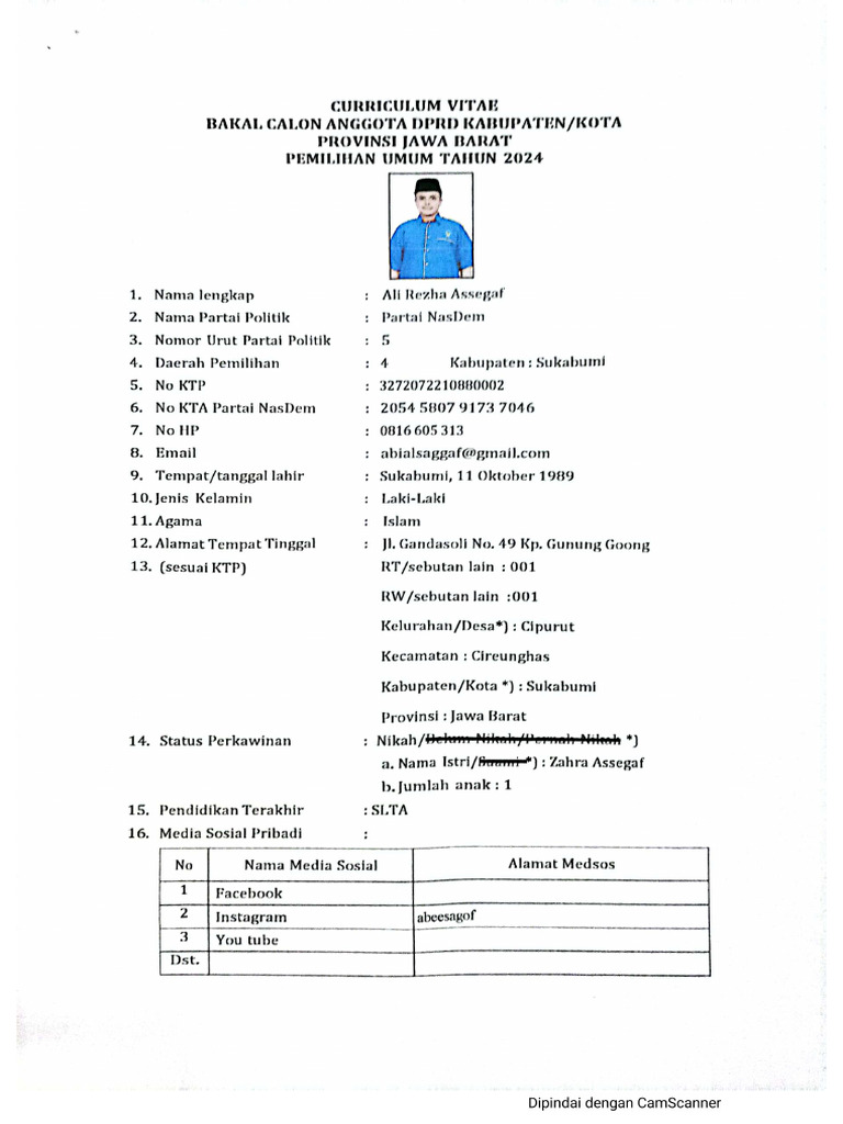CV Ali Rezha Assegaf | PDF
