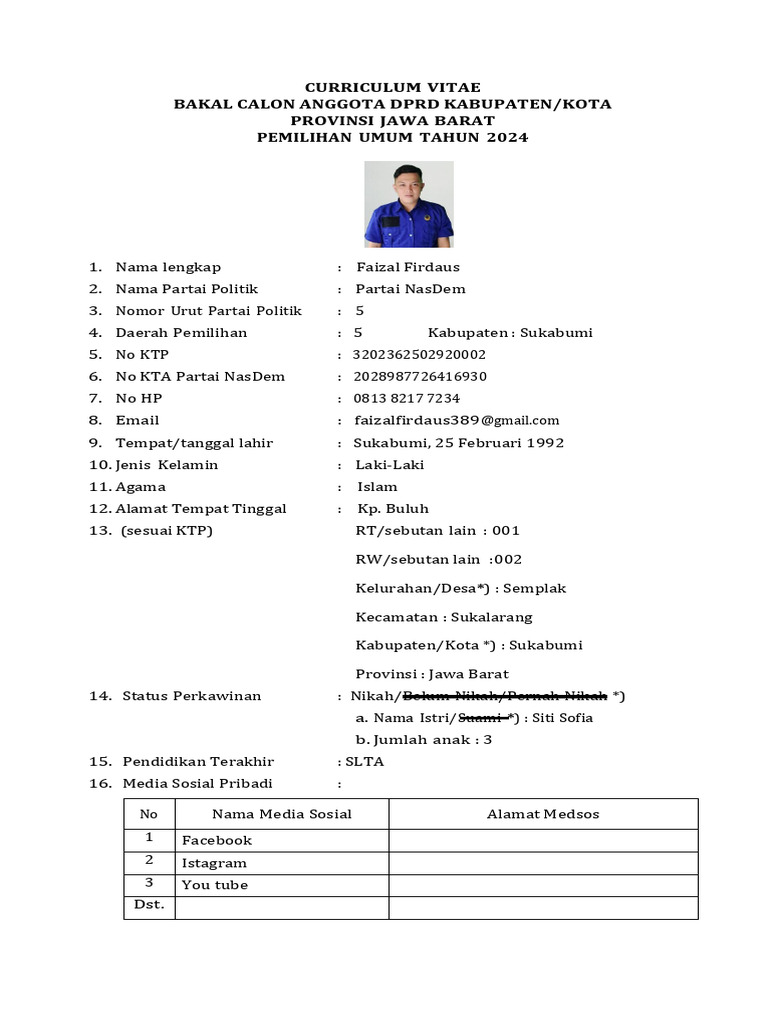 CV Faizal F | PDF