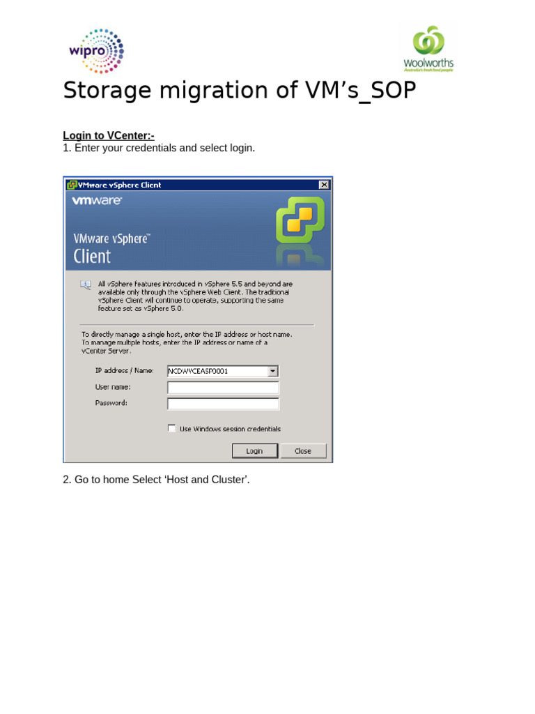 VM Storage Migration SOP Guide | PDF