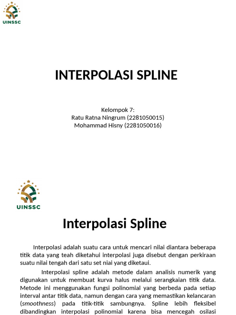 Kelompok 7 Interpolasi Spline | PDF