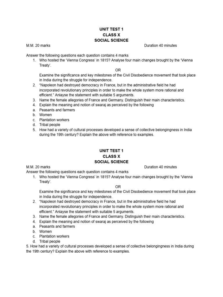 Unit Test 1 X | PDF | Political Science