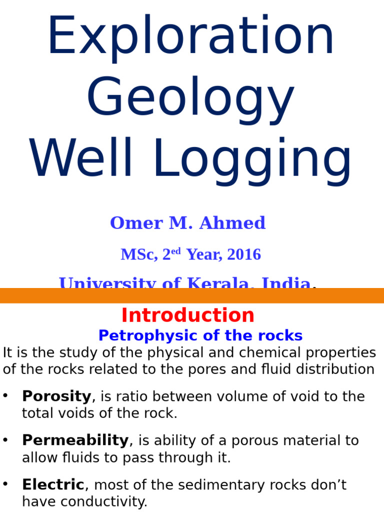 Well Logging and Petrophysics Overview | PDF | Porosity | Physical Sciences