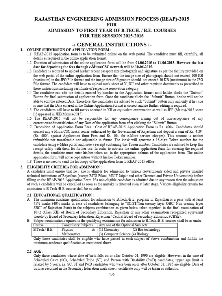 REAP-general Instruction | PDF