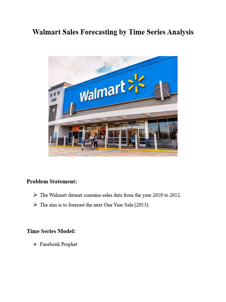Walmart Sales Forecasting 2013 Analysis | PDF | Cross Validation (Statistics) | Statistical Analysis