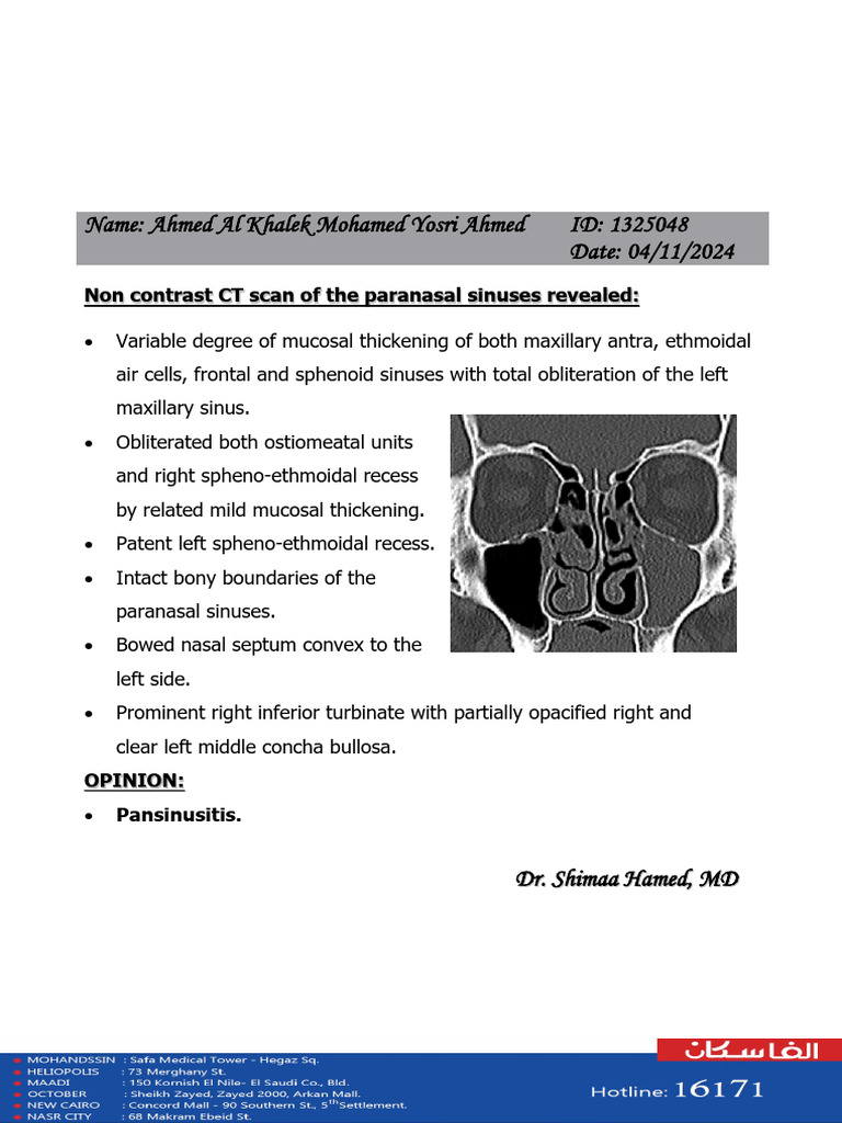 Ostiomeatal Unit Assessment in Pansinusitis | PDF