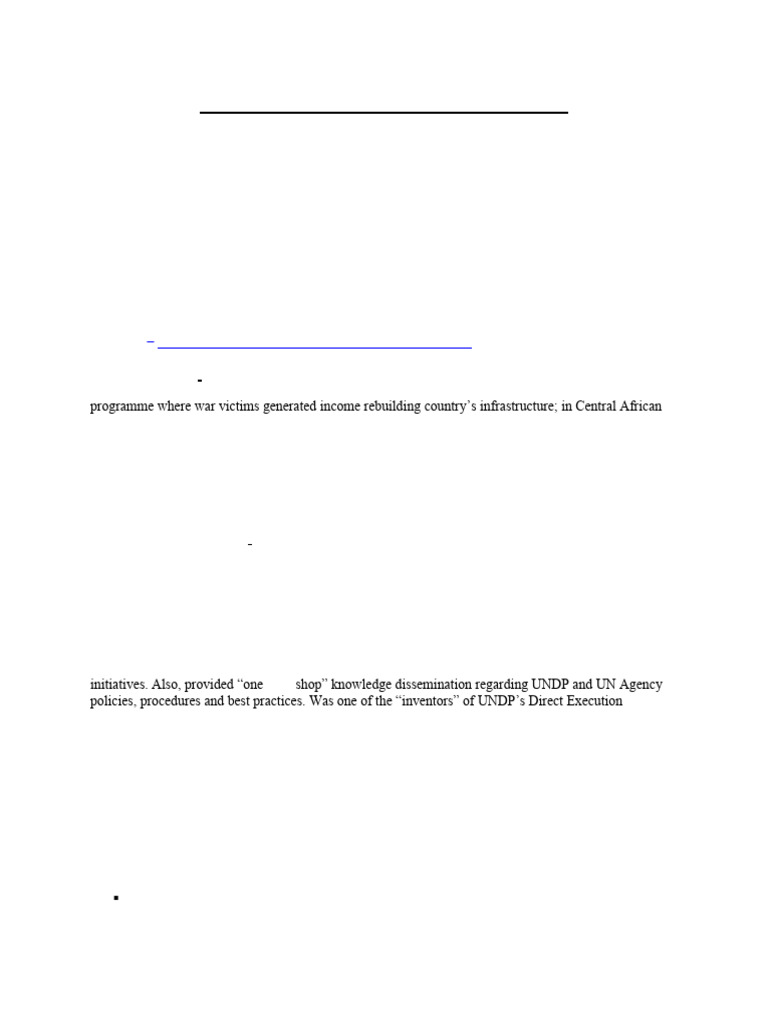 Sample of Achievement Oriented CV | PDF | United Nations Development ...