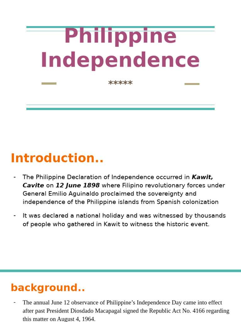 Philippine Independence Declaration 1898 | PDF | Philippines–Spain ...