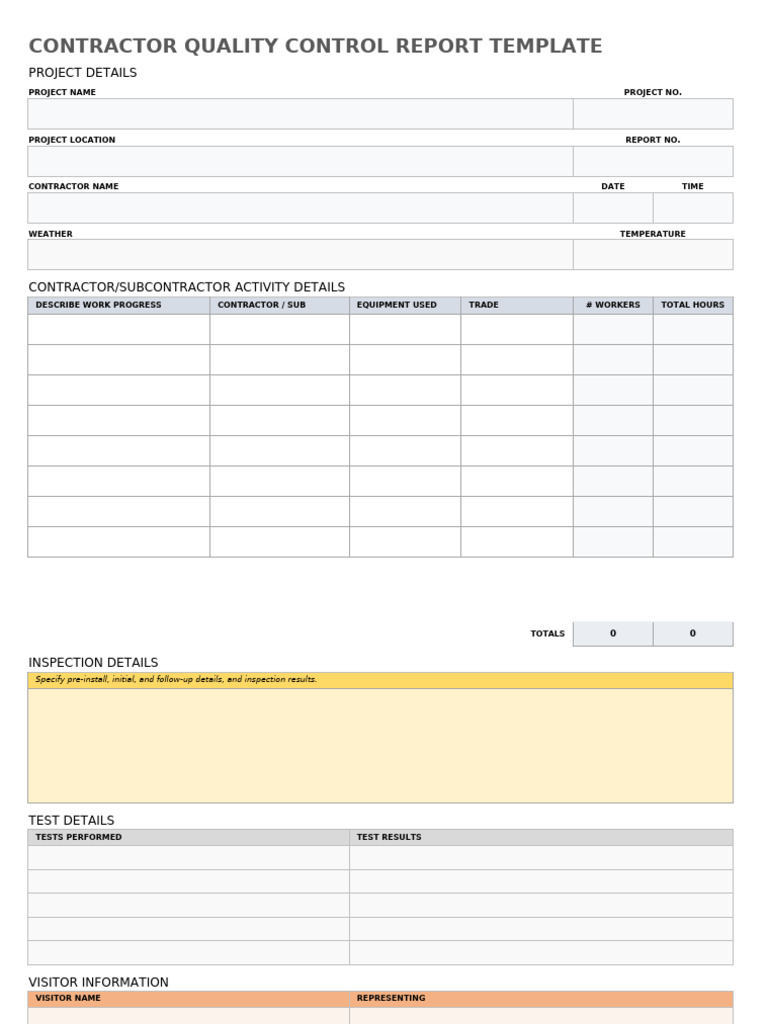 IC Contractor Quality Control Report 11145 | PDF