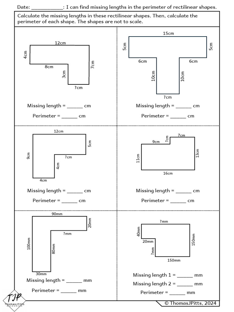 Missing Lengths in Rectilinear Shapes | PDF | Elementary Geometry ...