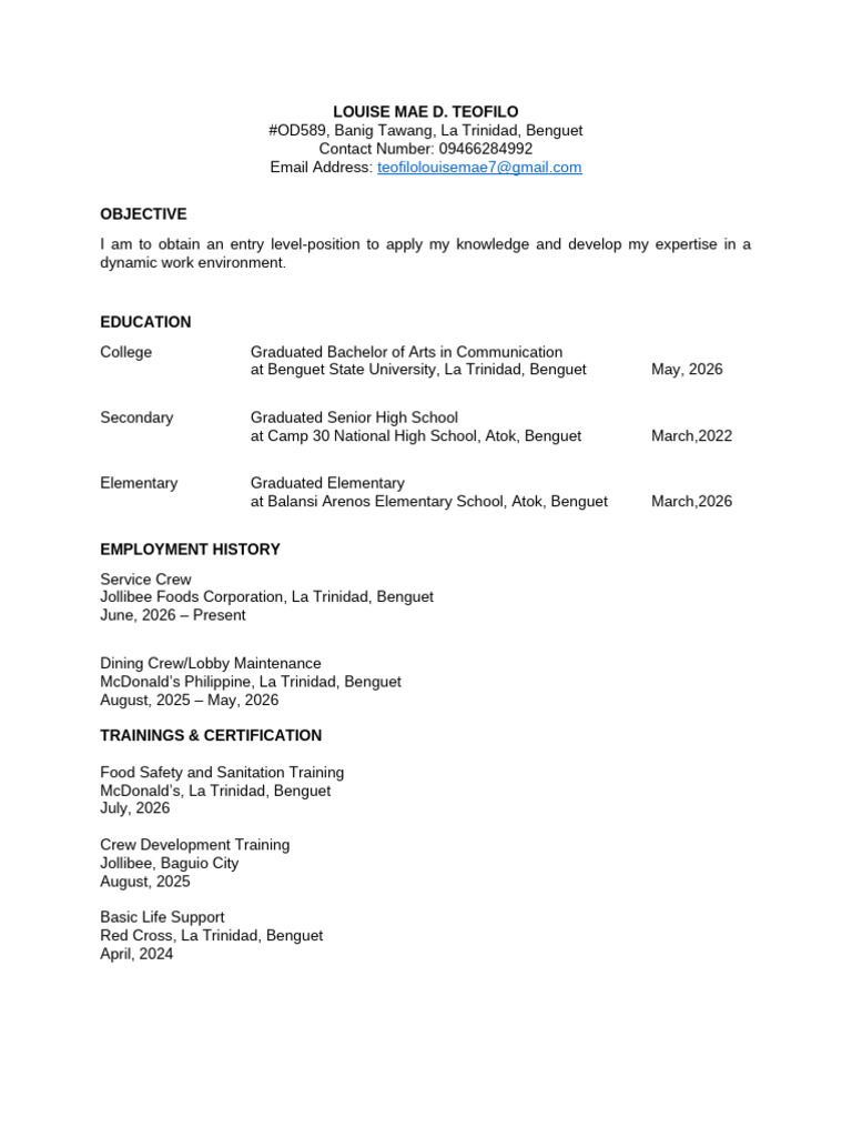 Entry-Level Communication Graduate Resume | PDF