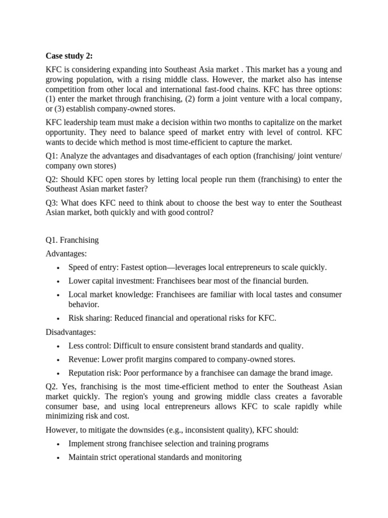 Case Study | PDF | Lean Manufacturing | Franchising