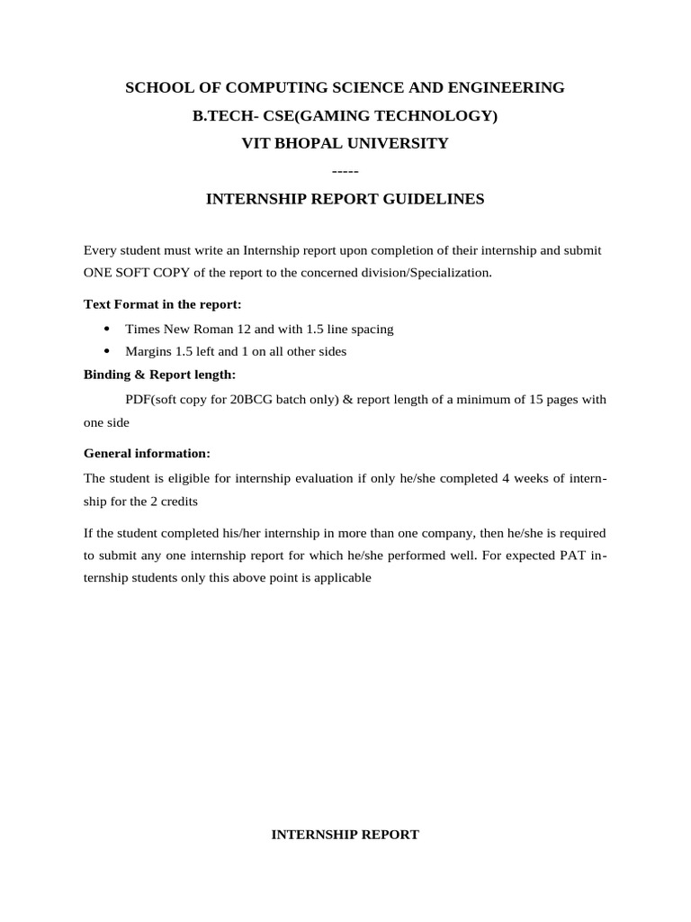 Internship Report Guidelines New 2021 Bcg | PDF | Computing