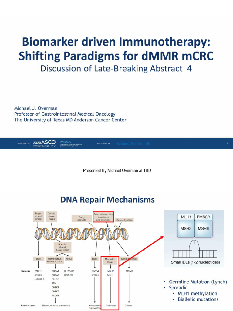 Immunotherapy Advances for dMMR mCRC | PDF