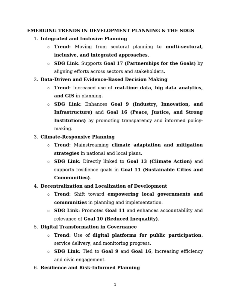 7 & 8 Emerging Trends in Development Planning | PDF | Budget | Sustainability