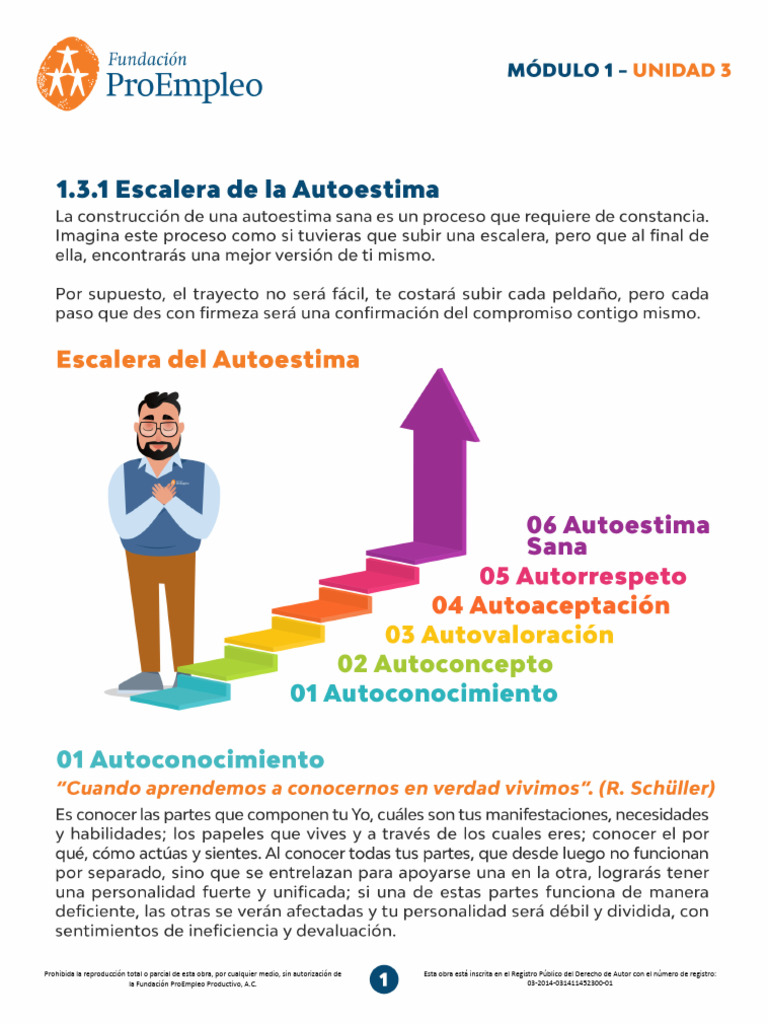 TallerEmprende Lectura M1 Escalera Autoestima | PDF