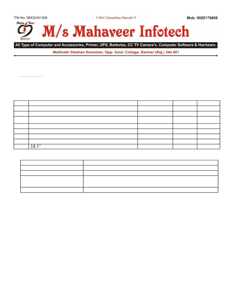 CCTV Product Quotation from Mahaveer Infotech | PDF