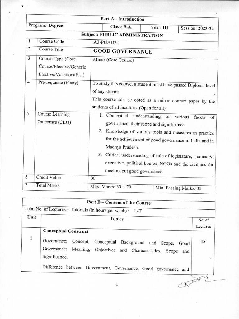 Pub Adm Minor - 0001 | PDF