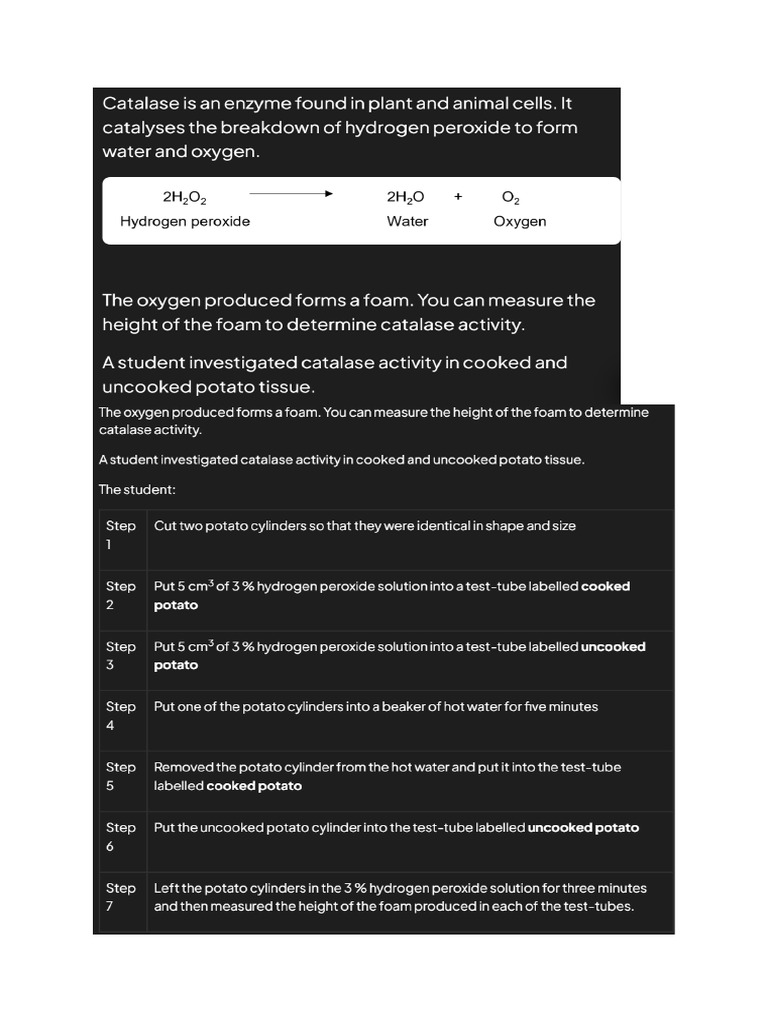 Criteria B and C - Hydrogen Peroxide Experiment | PDF | Water ...