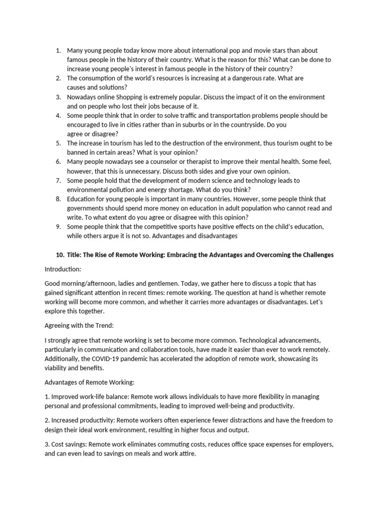 Oxford Ellt Presentation Topics | PDF | Risk | Sustainability