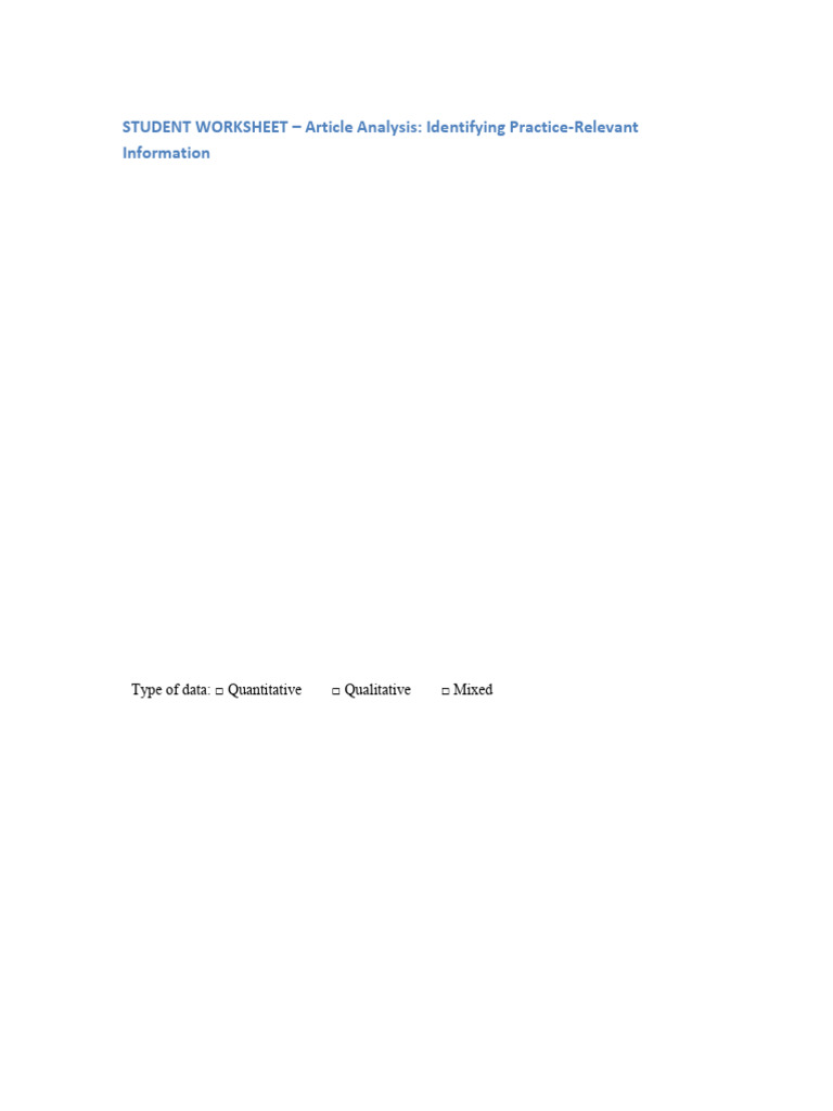 Student Worksheet Practice Data Analysis Clor | PDF