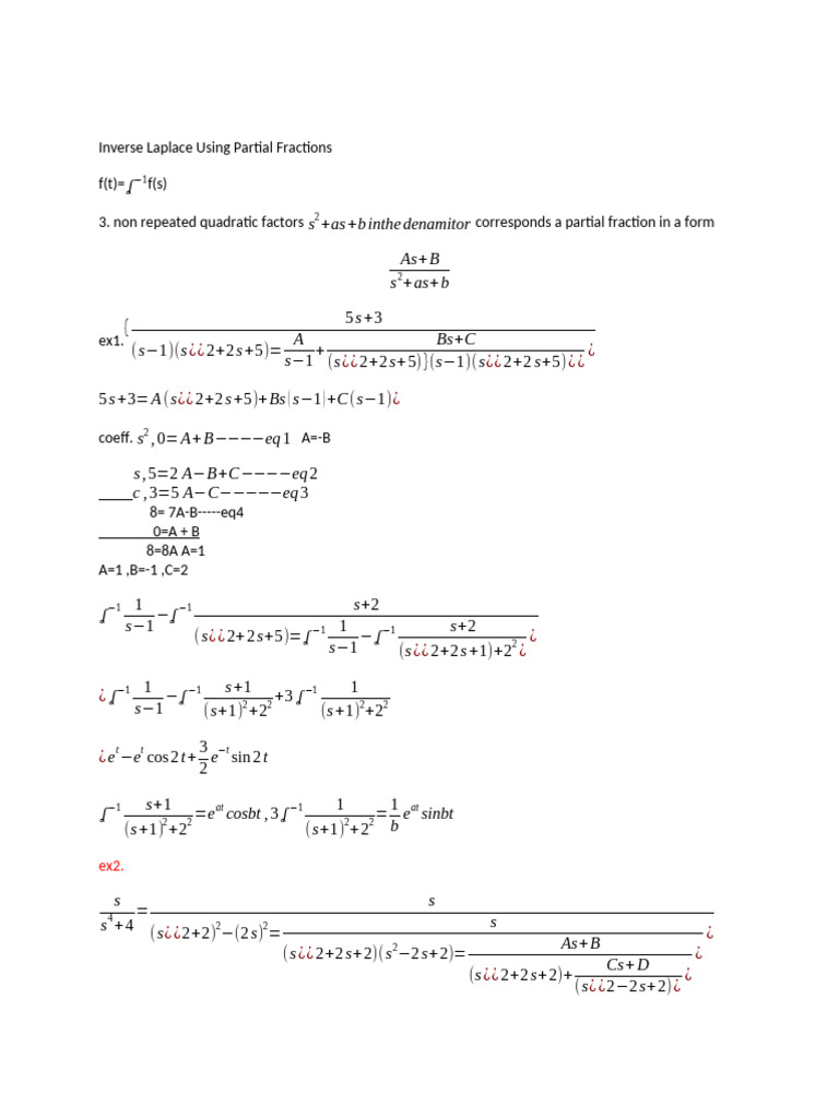 Inverse Laplace Transform 1 | PDF | Algebra | Mathematics