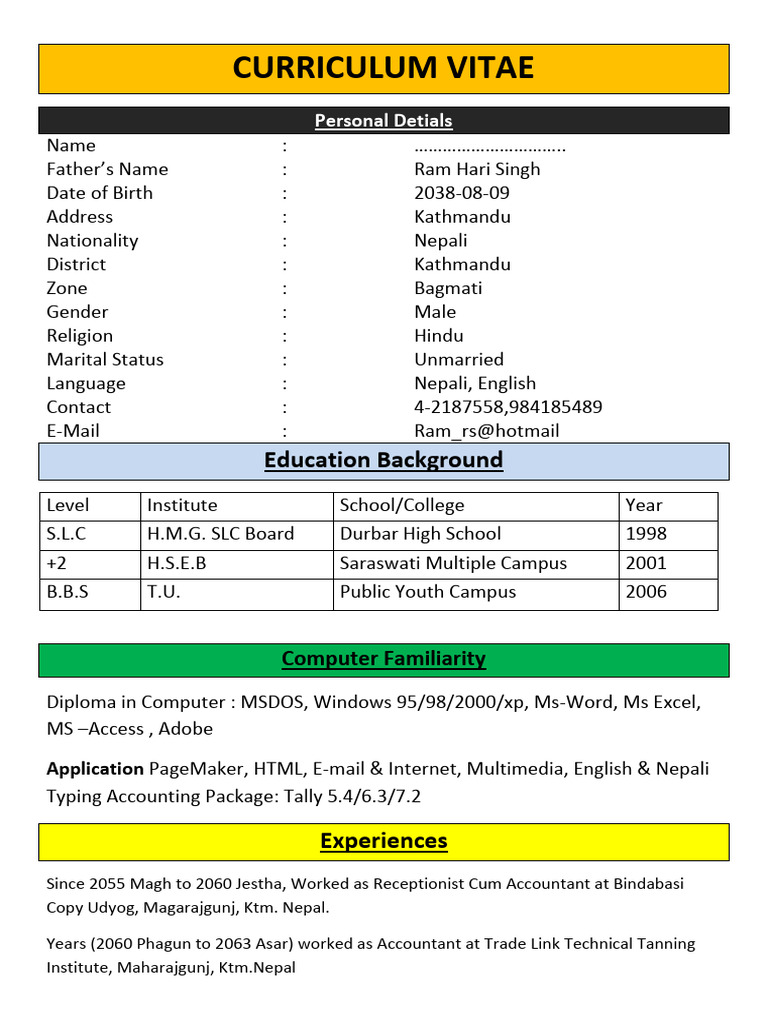 Curriculum Vitae | PDF