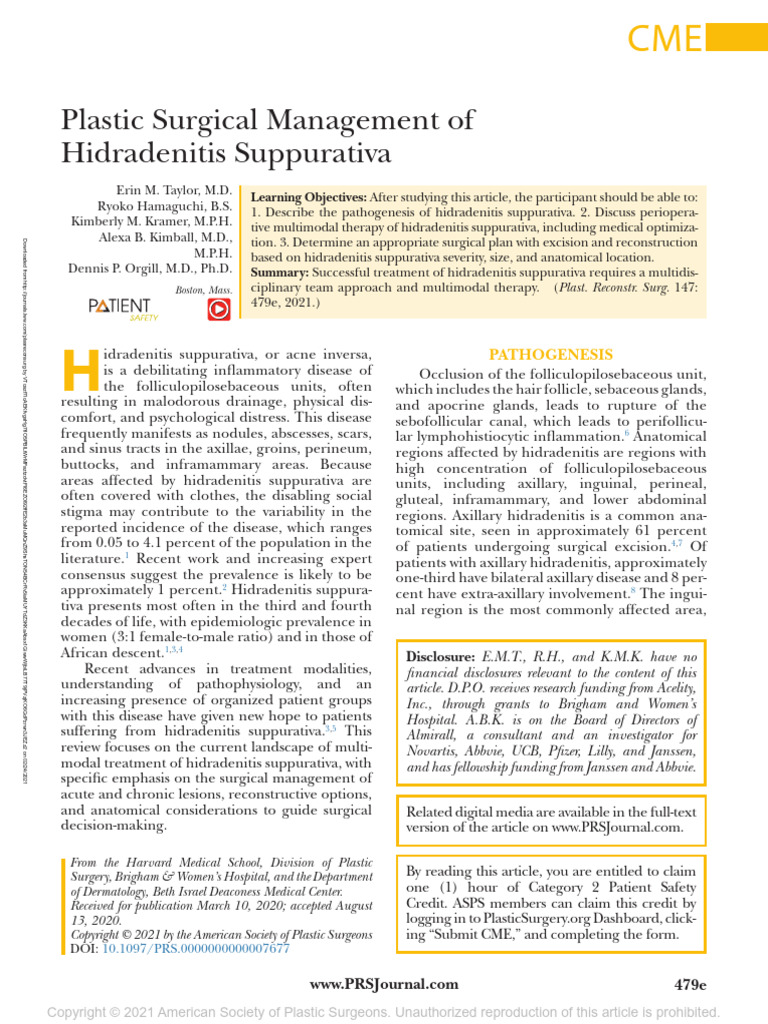 Plastic_Surgical_Management_of_Hidradenitis.38 | PDF | Wound | Surgery
