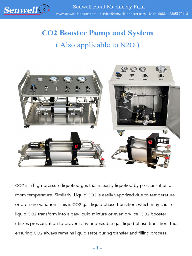 Senwell CO2 Booster Pump Overview | PDF | Pump | Carbon Dioxide