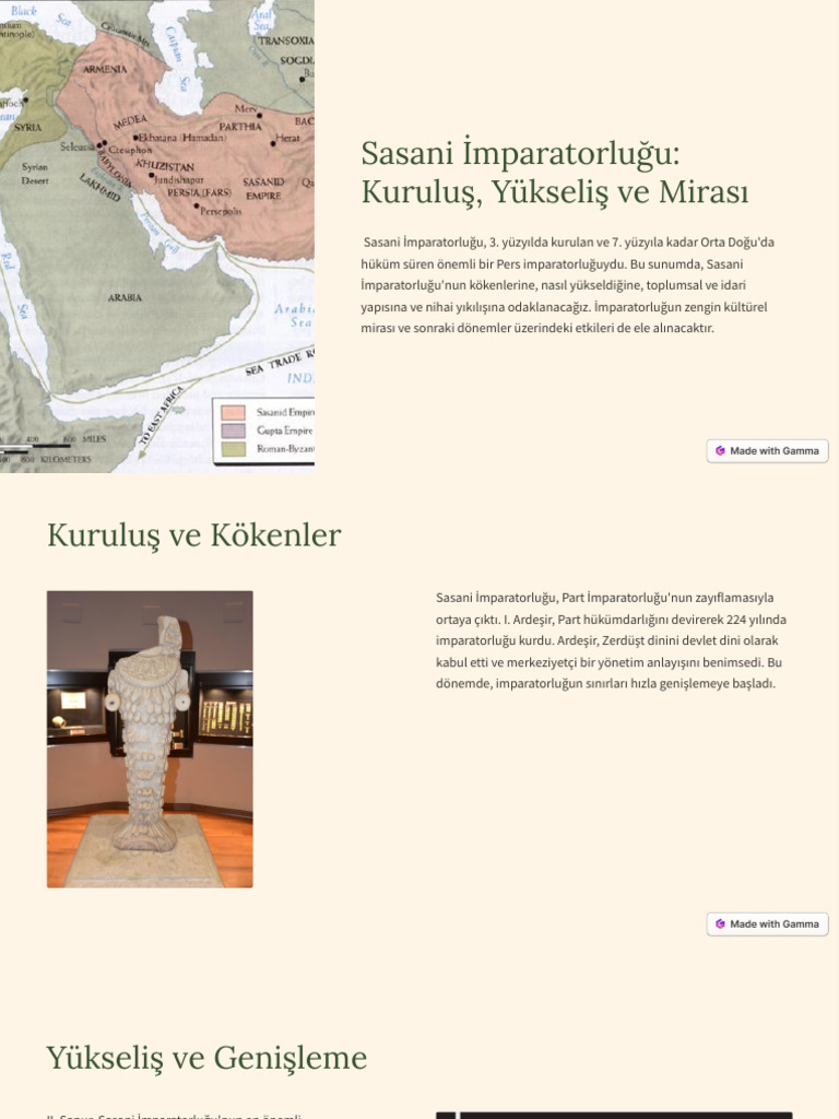 Sasani Imparatorlugu Kurulus Yukselis Ve Mirasi | PDF