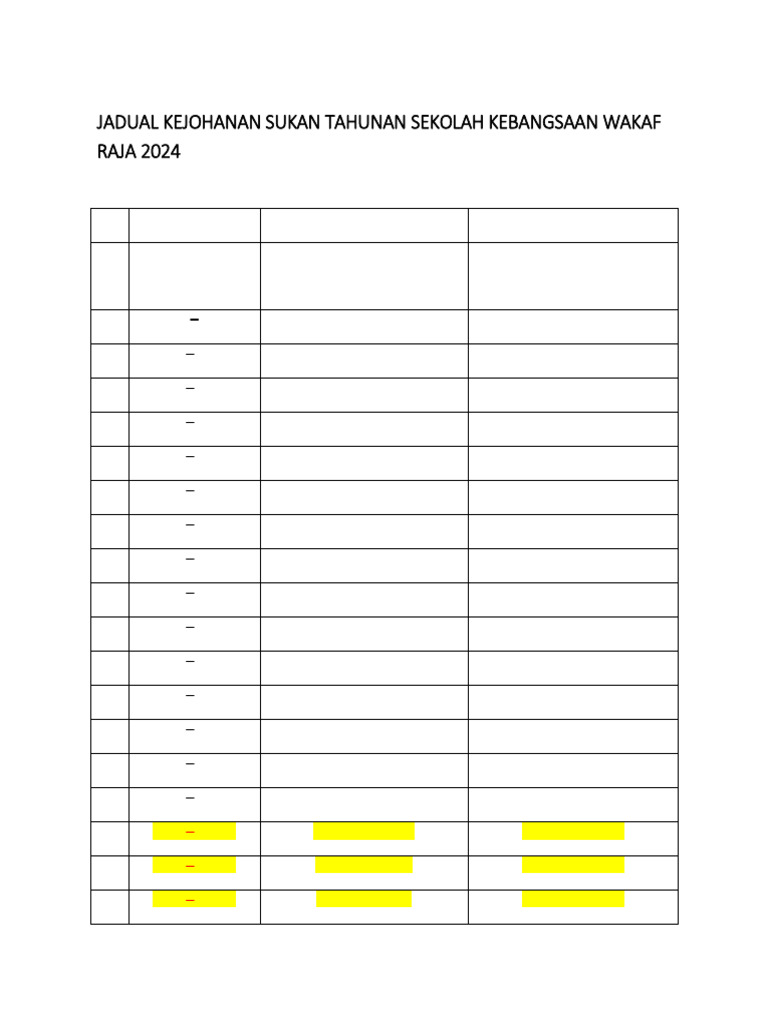 Tentatif Sukan 2024 | PDF