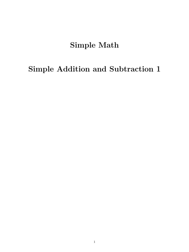 Simple Math Practice Sheet - 2 19-Apr-2025 | PDF