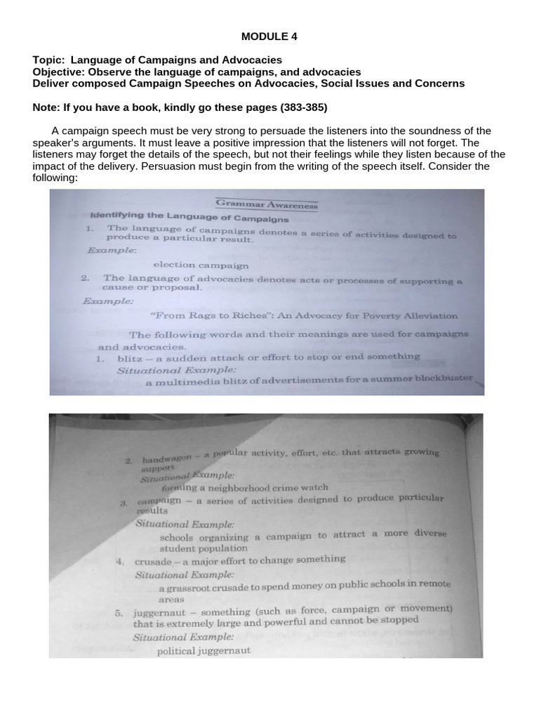 Campaign Speech Language Techniques | PDF