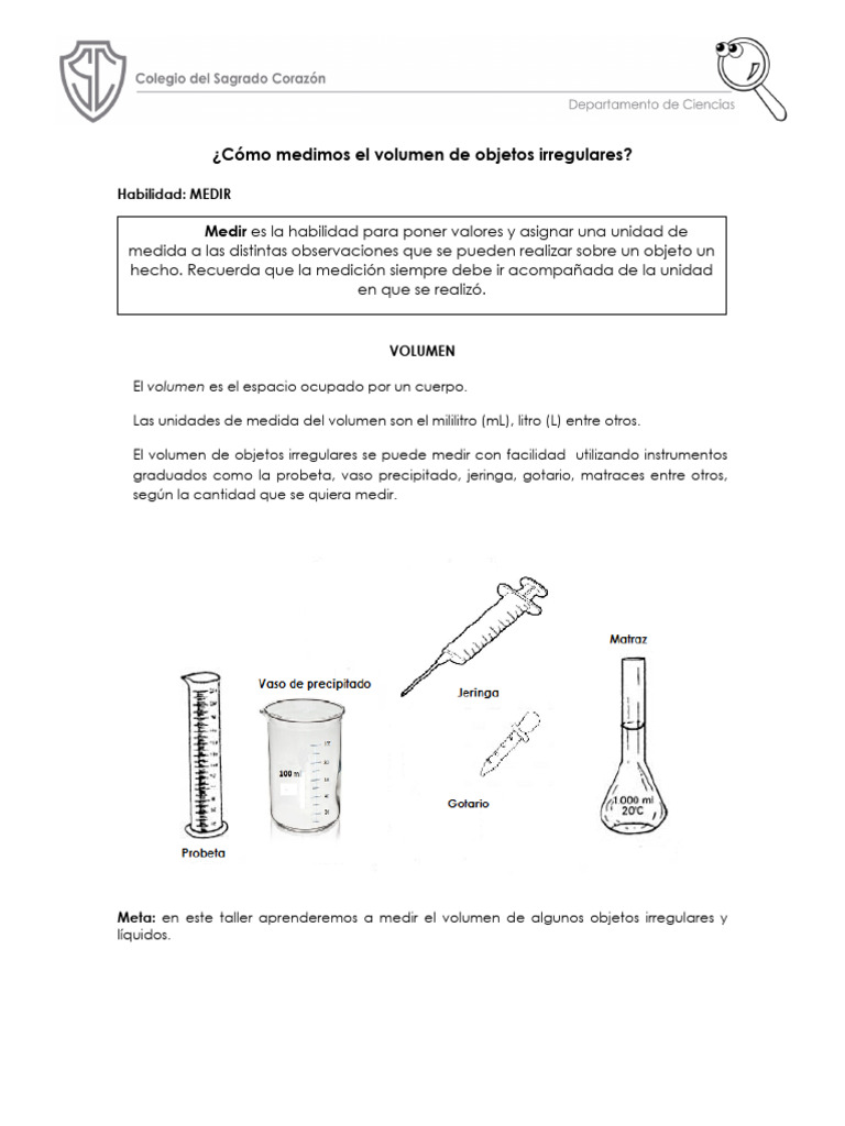 Taller Volumen Solidos Irregulares | PDF | Volumen | Agua