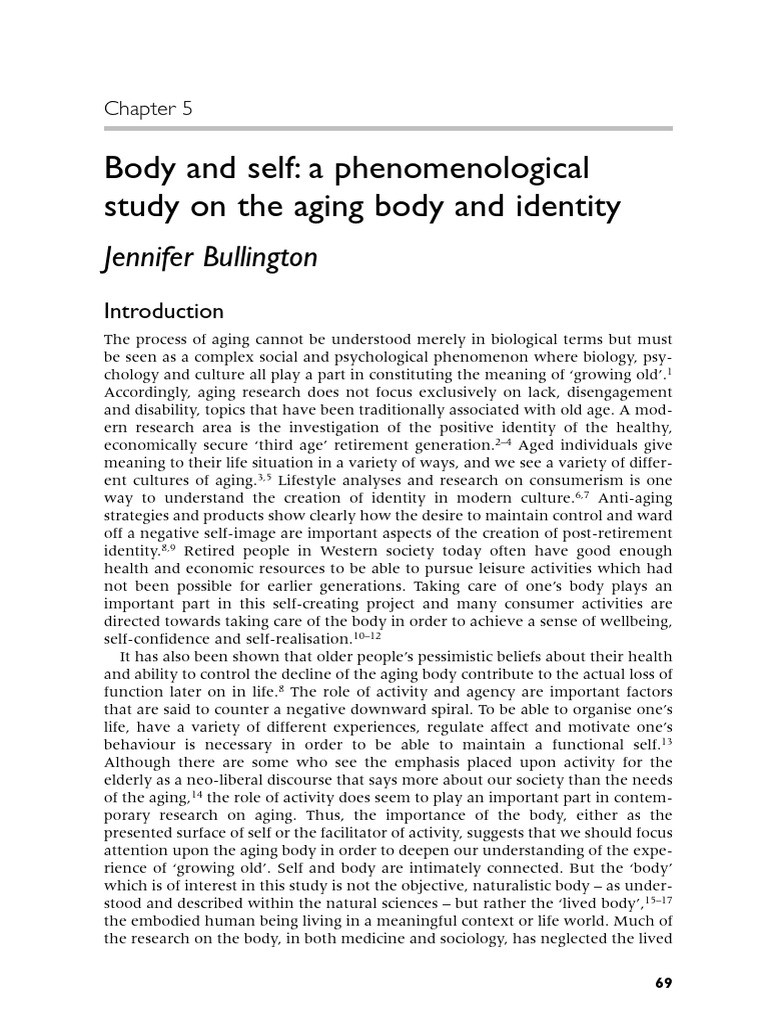 Aging Body and Identity: A Phenomenological Study | PDF | Phenomenology ...