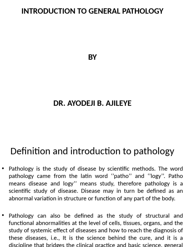 01 Introduction To Pathology | PDF | Pathology | Biopsy