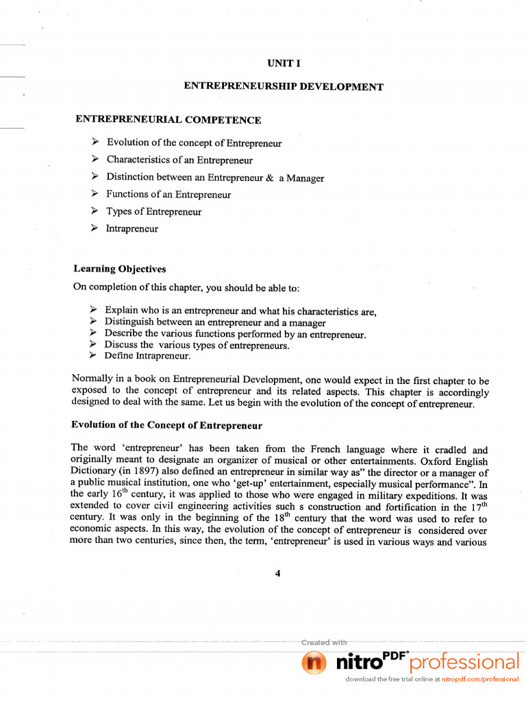 Entrepreneurship-Development CH 1 | PDF