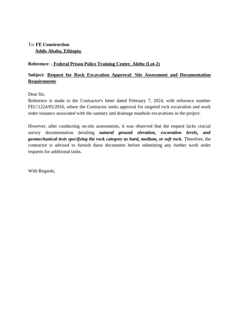 Approval For Rock Excavation | PDF