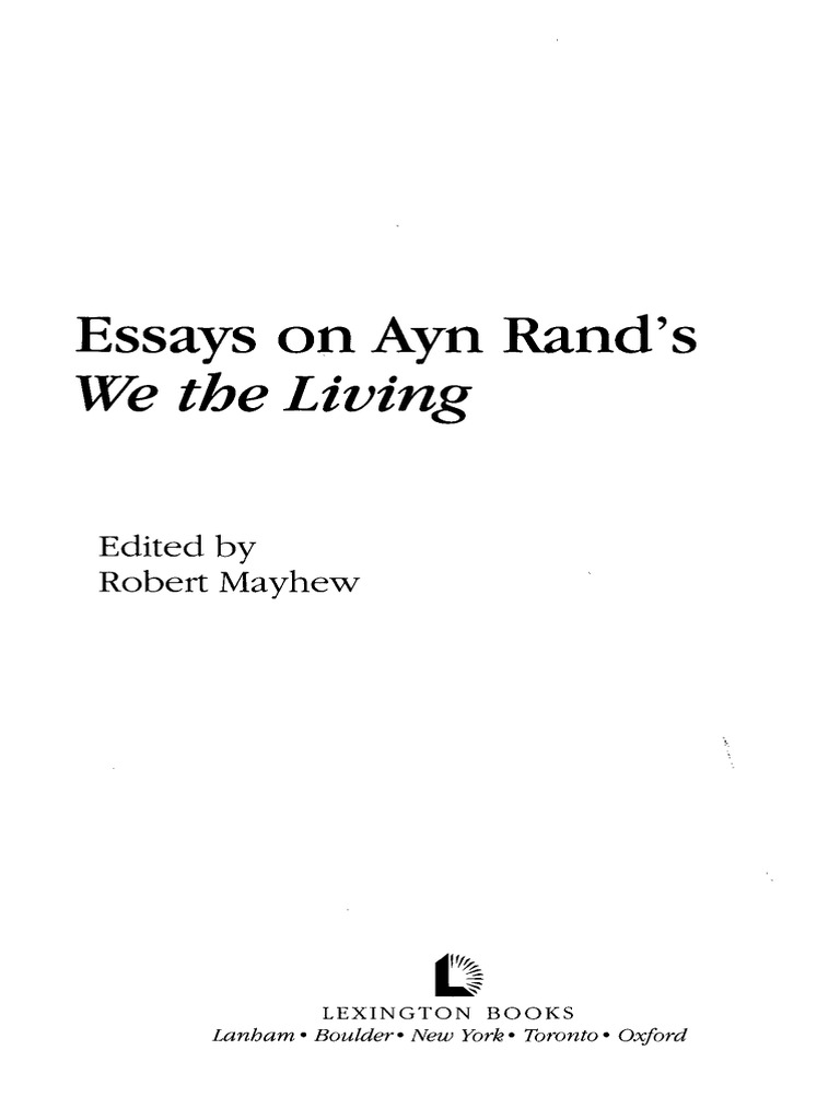 Essays On Ayn Rands We The Living | PDF