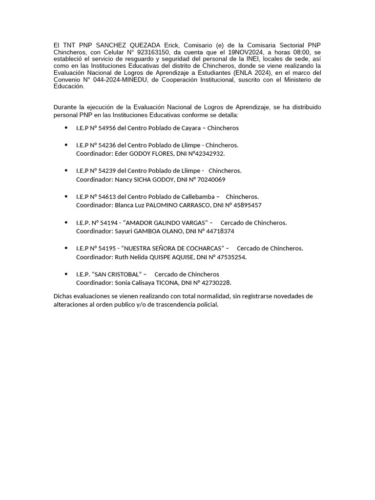 El TNT PNP SANCHEZ QUEZADA Erick | PDF