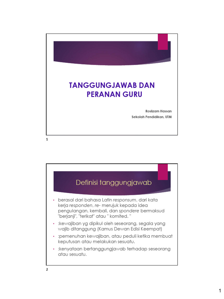 W5-Tanggungjawab Dan Peranan Guru-eLearning | PDF