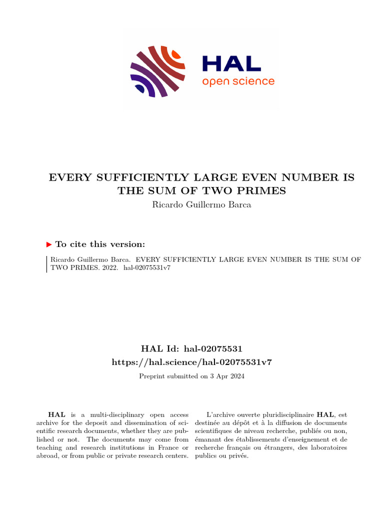 Goldbach Conjecture Proof via Sieve Method | PDF | Prime Number ...