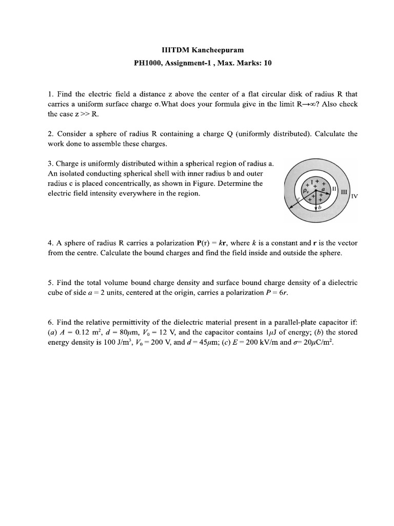 assignment 1 electrostatics | PDF