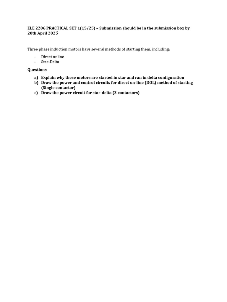 Ele 2206 Practical Set 1 of 2. | PDF