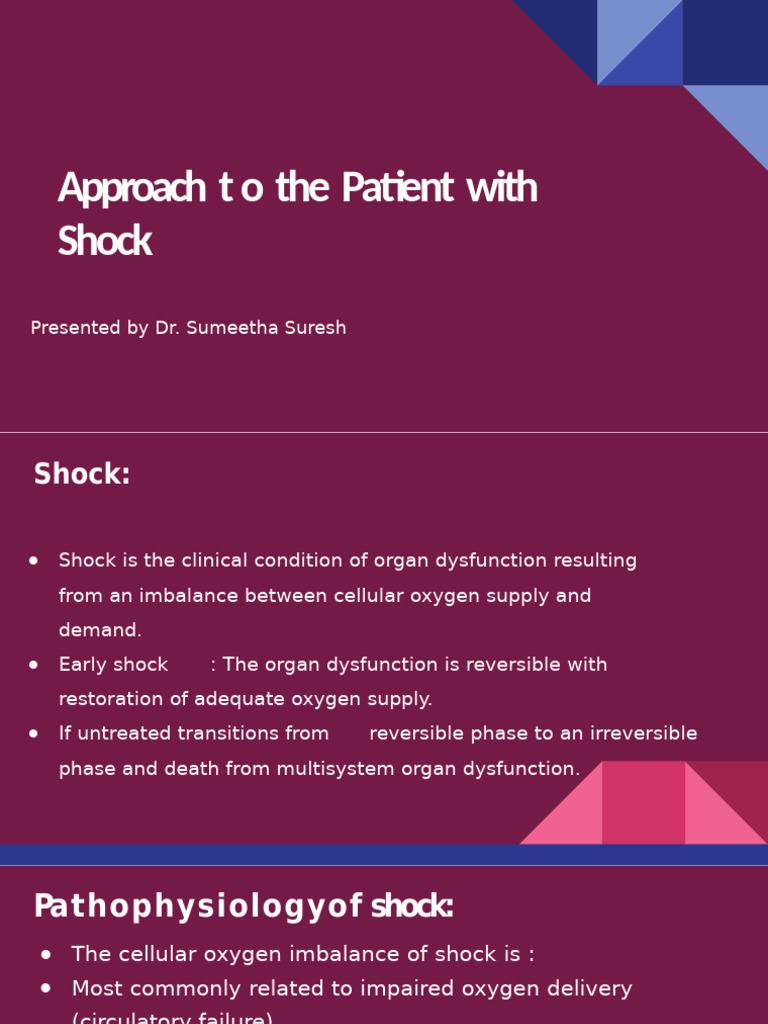 Approach To The Patient With Shock | PDF | Shock (Circulatory) | Sepsis