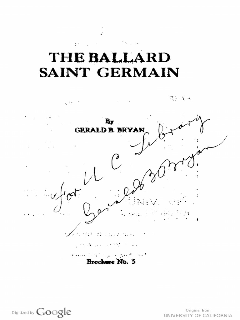 1938 Bryan The Ballard Saint Germain | PDF | Ascended Master